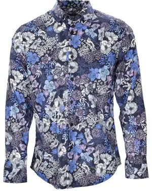 LORDS OF HARLECH Morris Mob Floral Navy - Blue