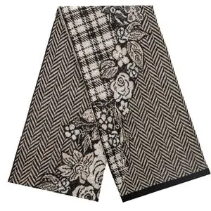 MOHAIR&ANGORA Mohair Shawl Floral Art - Black