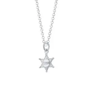 SCREAM PRETTY Sheriff Badge Charm Necklace - Silver