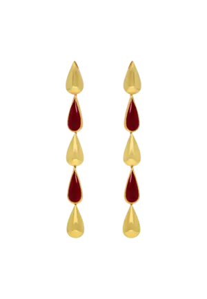 LAVANI JEWELS Balance Garnet Earrings - Red