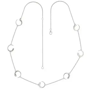 LUCY QUARTERMAINE Solid Sterling Luna Station Necklace - Silver