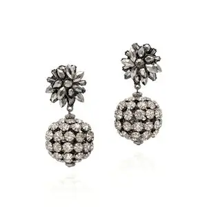 JAREDJAMIN Sparkling Bloom Drop Earrings - Silver