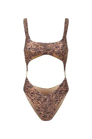 LUNA B One-piece Tempest Swimsuit Leopard Print - Brown