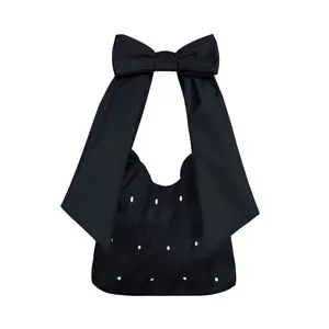 RAINSISTERS Polka Dot Bow Tote Bag - Black
