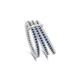 SHYMI Silver / Blue Stack Ring Silver & Blue - Silver/blue