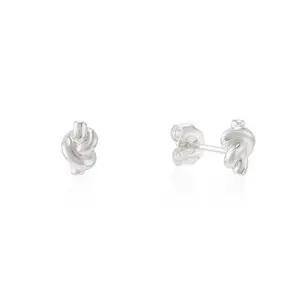 AUREE JEWELLERY St Ives Sterling Knot Stud Earrings - Silver