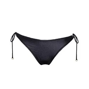 AULALA PARIS Miss Enthusiastic Shiny Bikini Bottom - Black