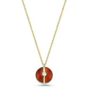 ECCE ARTISAN DIAMONDS Enamelled Mini Diamond Buttons Necklace - Beige/yellow