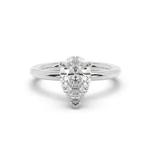 ARTISAN Lab-grown Pear-shaped Diamond Statet Ring In 14k Gold - White