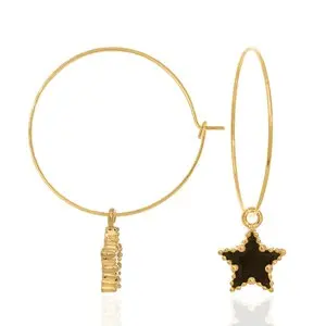 C.J.M Star Hoops - Black