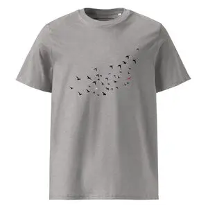 ANCHOR & CREW Heather Birds Where's William Going? Organic Cotton T-shirt - Grey