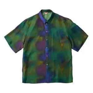 LOST PATTERN Oversized Silk Shirt - Green