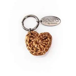 SPEIRA Bag Charm Heart Bronze - Brown
