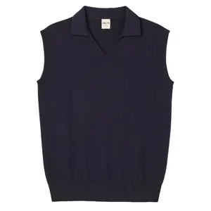 SALTS CASHMERE Polo Collar Tank Navy