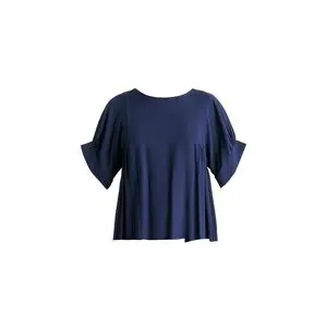 PAISIE Relaxed Fit Top With Back Bow Detail In Navy - Blue