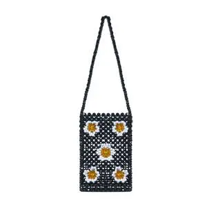 TILLIE BEADS Petal Play 3d Daisy Beaded Handbag - Black