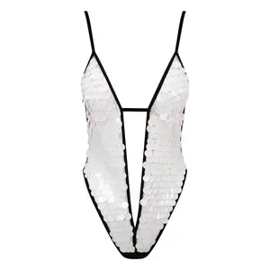 BELLE ET BON BON Apres Sun Petunia Sequin Body - White