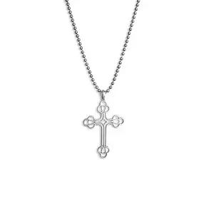 LENI JAMES The Midi Billie Cross Necklace - Silver