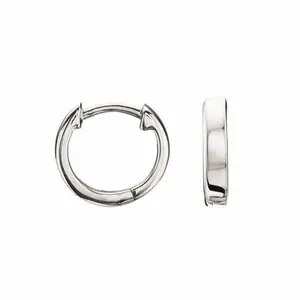 LILY & ROO Small Sterling Plain Huggie Hoop Earrings Silver