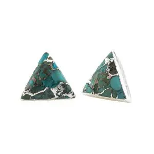 STARFISH PROJECT Ellie Triangle Turquoise Studs In Sterling Silver - Blue