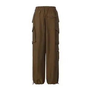 FRONT ROW SHOP Wide-leg Cargo Trousers - Brown