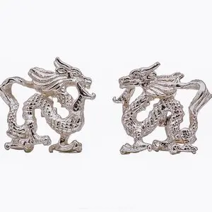 SIMON KEMP JEWELLERS Oriental Dragon Cufflinks In Solid Sterling - Silver