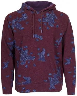 LORDS OF HARLECH Hank Montgat Paisley Hoodie Plum - Black