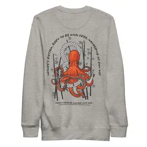 ANCHOR & CREW Heather Octopus Another Good Day Cotton Blend Sweatshirt - Grey