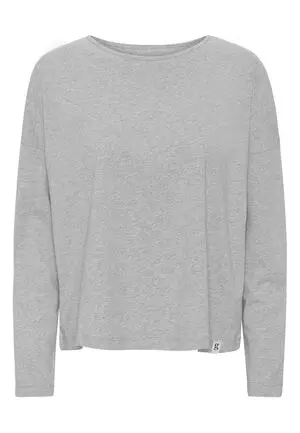 GROBUND Nete Blouse The One With Long Sleeves In Melange - Grey