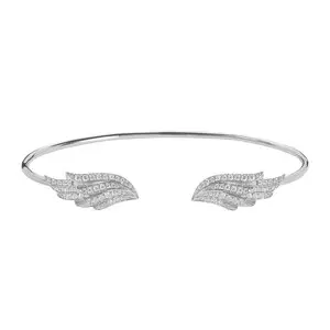 BLOOMTINE | EARTH ANGEL HQ Angel Wings Premium Sterling Bangle - Silver