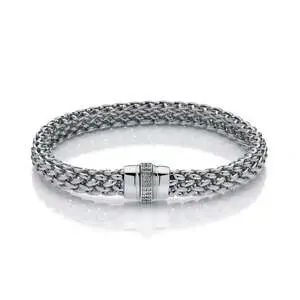 MVM ITALY Hand Made Florentine Mesh Bangle Silver