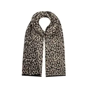MOHAIR&ANGORA Leopard Scarf - Black