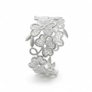 ANGEL BAROCCO Lace Stylish Bangle - Silver