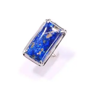 MINERALGEMS ✩ STUDIO Lapis Lazuli Rectangular Ring - Blue