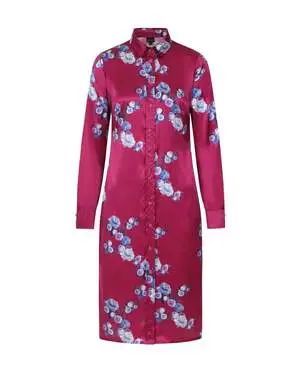 SOPHIE CAMERON DAVIES Berry Peony Silk Midi Dress - Pink