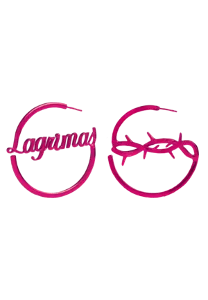 LAVANI JEWELS Lágrimas Fuchsia Hoops - Pink