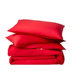 CANADIAN DOWN & FEATHER COMPANY Duvet Cover Set With Three Sided Zipper, Twin / Single Cardinal - Red