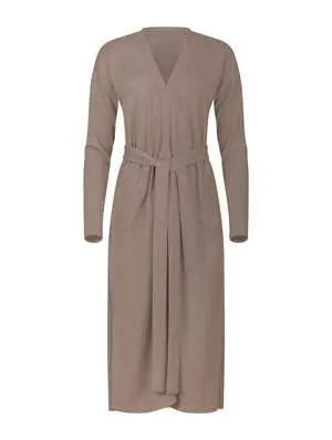 HELENE GALWAS Chloére Cappuccino Knitted Wool Dress - Brown