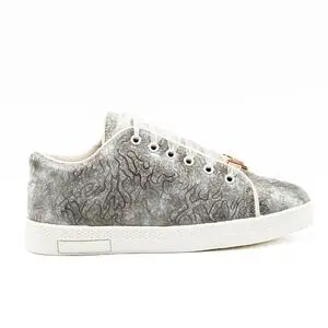 RETTROSE Rettrose Brielle Luxury Embellished Satin Tennis Shoe Silver