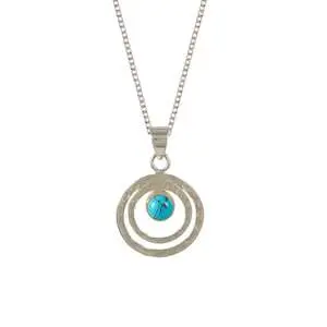 CHARLOTTE'S WEB JEWELLERY Sterling Silver And Turquoise Infinity Pendant Necklace - Silver/blue