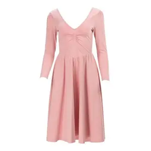 KRISTINIT Long Sleeve Blush Jersey Ballet Dress - Pink