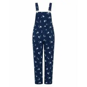 Mind Traveler Nina Navy Floral Dungarees - Blue