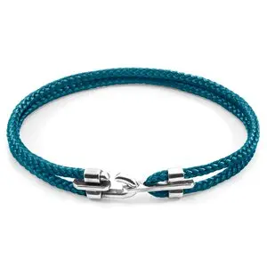 ANCHOR & CREW Ocean Canterbury Silver & Rope Bracelet - Blue