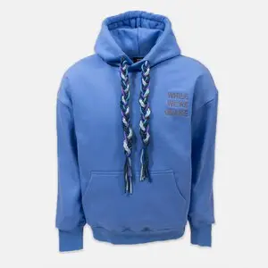WHILE WE'RE AWAKE Braid On Braid Light Hoodie - Blue