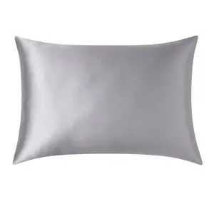 SILK AND BEARS Grey Mulberry Silk Pillowcase – Pure Silk, Envelope Style - Silver