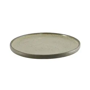 ANATOLIACRAFT Hic Ceramics Medium Sand Round Plate - Brown
