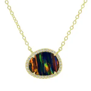 KAMARIA Kokoto Necklace Opal With Stripes - Black