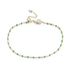 KAMARIA Enamel Beaded Chain Bracelet - Green