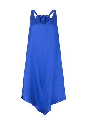 HELENE GALWAS Ilka Satin Silk Dress - Blue