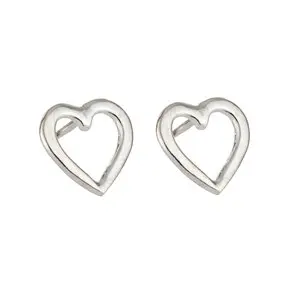 POSH TOTTY DESIGNS Sterling Open Mini Heart Stud Earrings - Silver